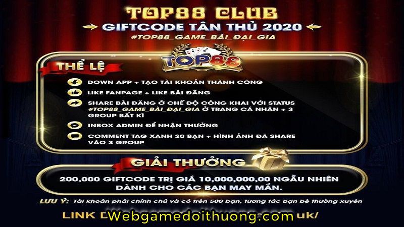 Nhận Giftcode Top88 Cực Nhanh Với Giá Trị Cao Nhất - Top88 wiki